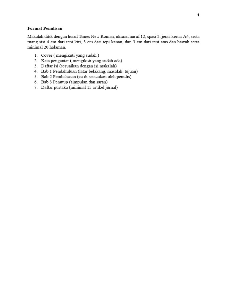 Format Penulisan Makalah Akademik | PDF