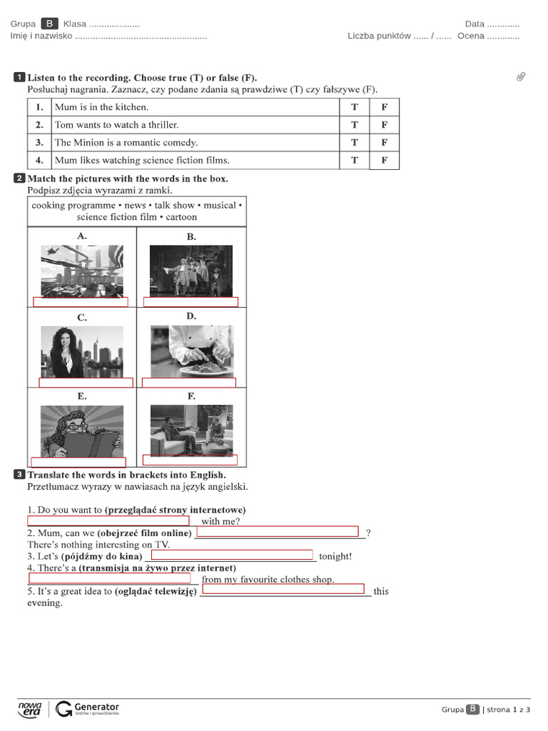 Super Powers 5 Unit 2 Test B | PDF