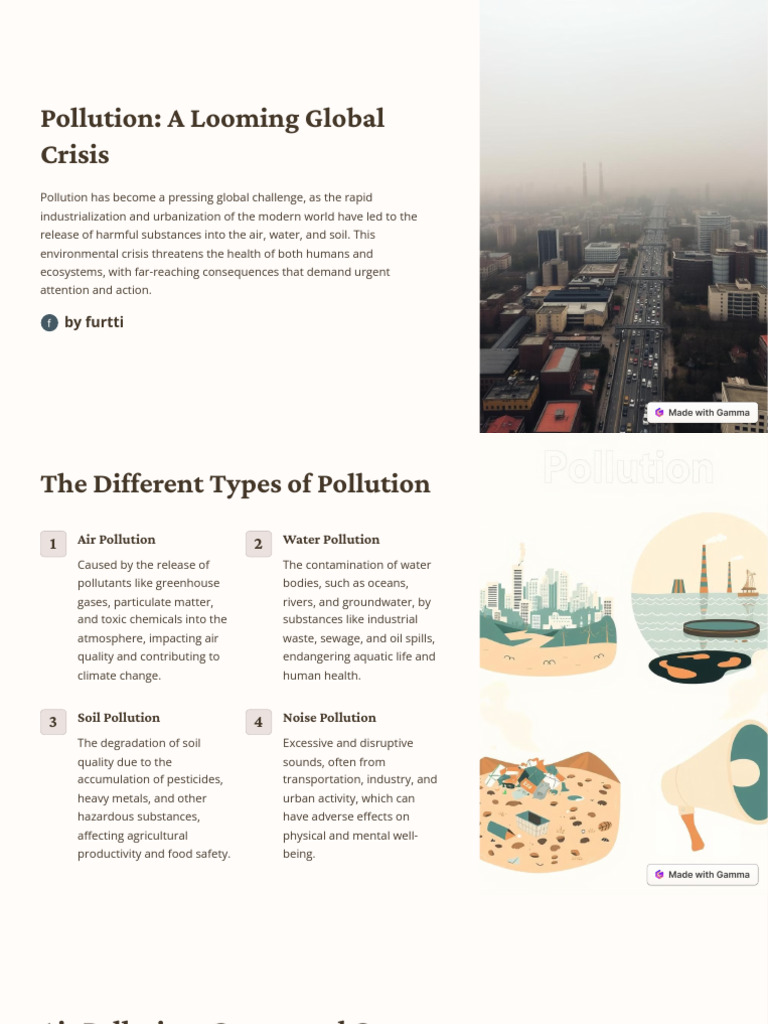Global Pollution Crisis: Types & Solutions | PDF | Pollution | Water ...