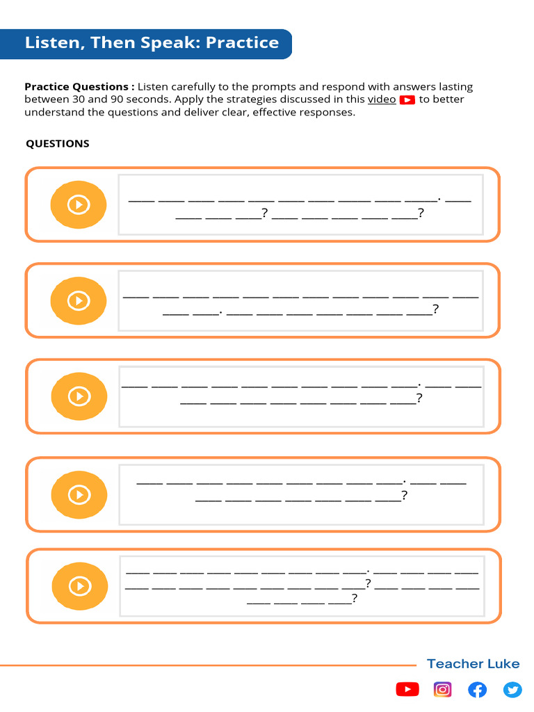 Listen Then Speak Practice PDF | PDF