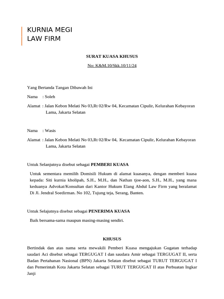 Surat Kuasa Fixx | PDF