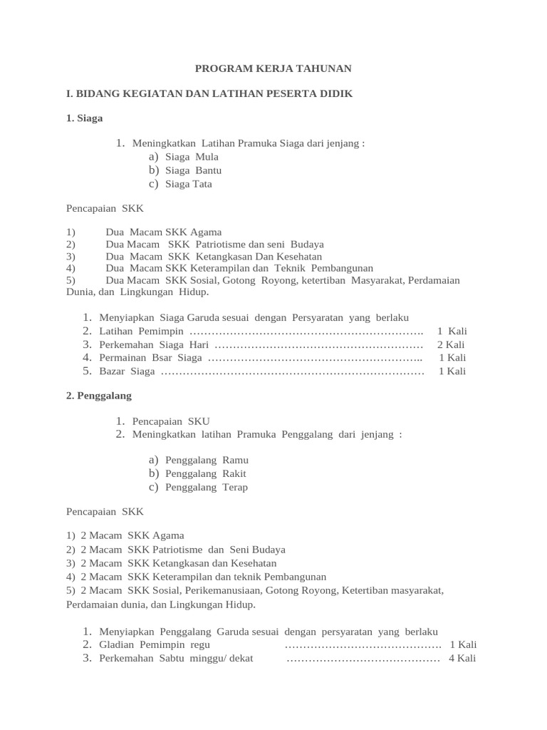 PROGRAM - KERJA - TAHUNAN - PRAMUKA (AutoRecovered) | PDF