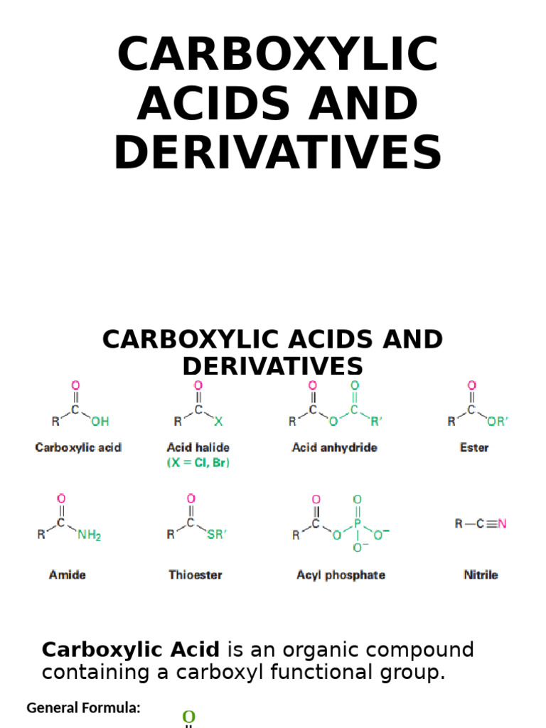 Carboxylic Acids and Their Derivatives | PDF | Organic Compounds ...
