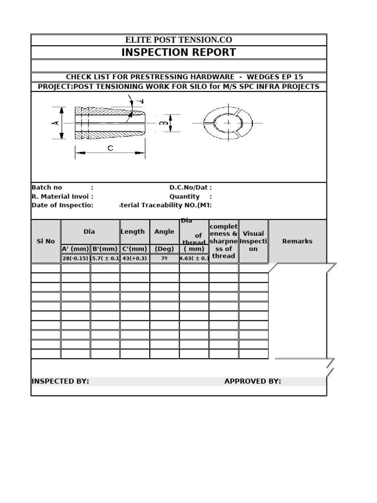 Post Tensioning Inspection Report | PDF
