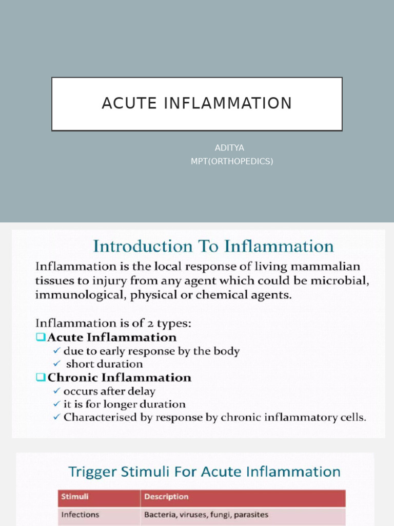 Acute Inflammation | PDF