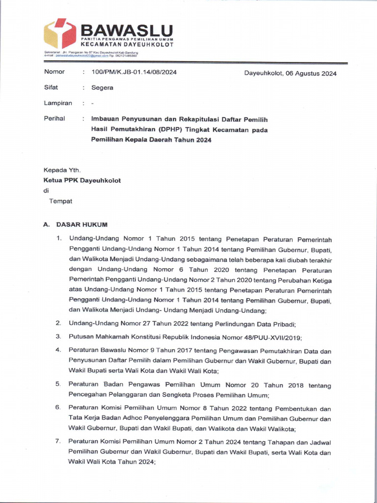 100 PM Himbauan Pleno DPHP | PDF