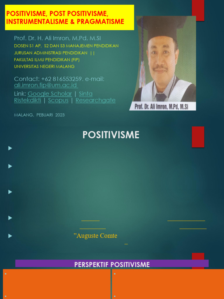 Positivisme dan Paradigma Filsafat | PDF