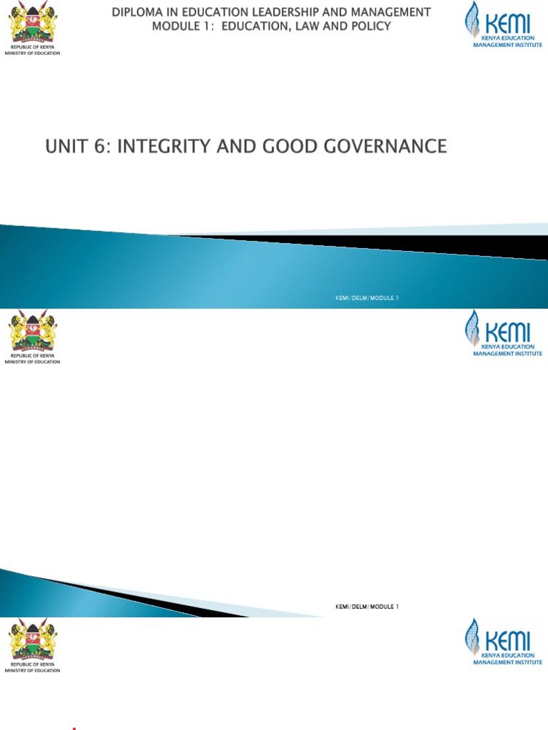 Module 1 - Unit 6 - Integrity and Good Governance | PDF | Governance ...