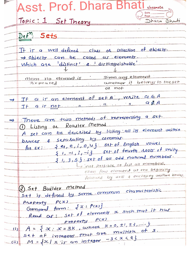 UNIT 1 Set theory-DM-3140708 | PDF