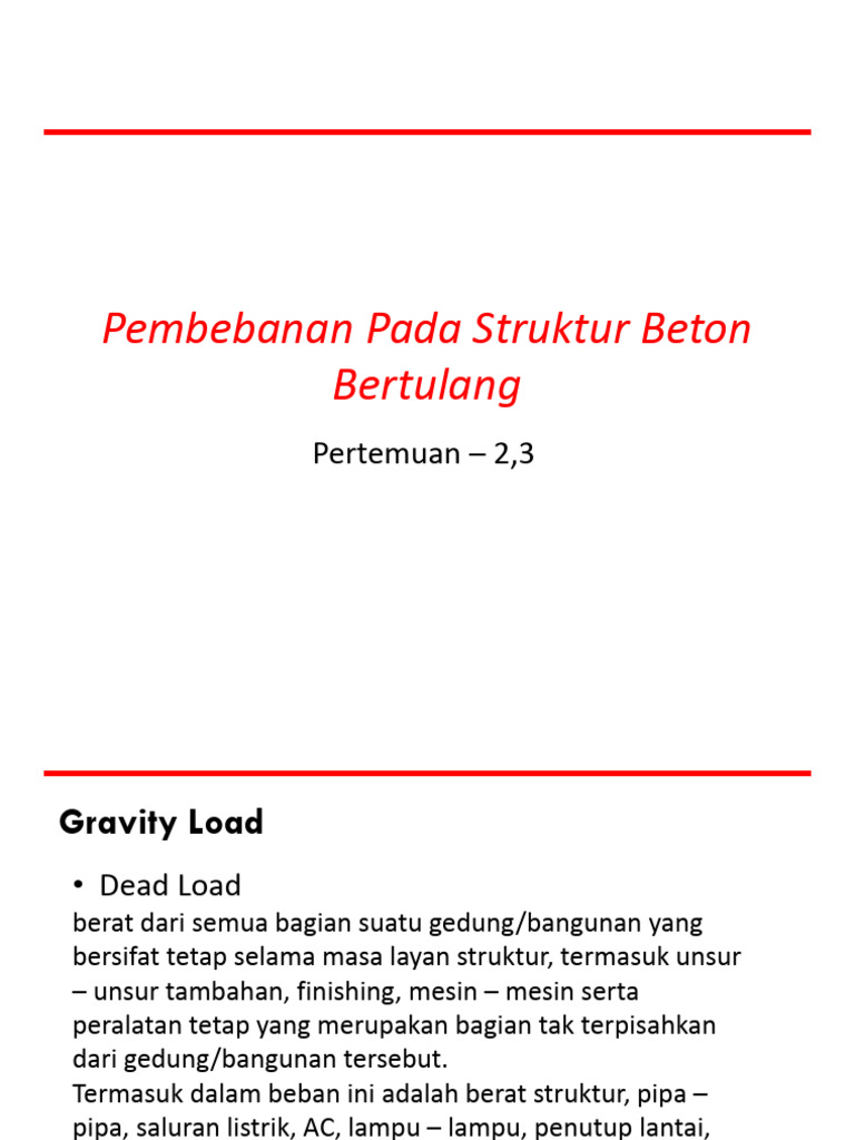 Pembebanan Pada Struktur Beton Bertulang | PDF