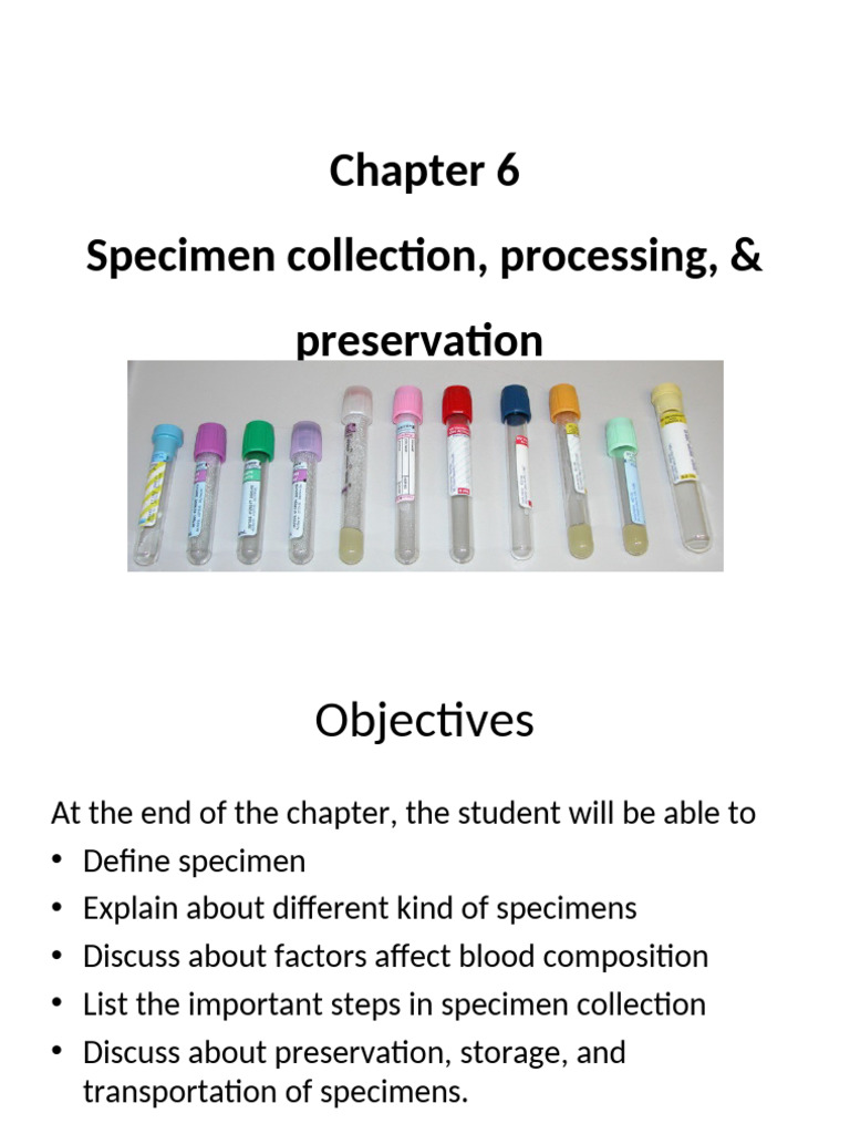 6 Specimen Collection, Handling, and Processing 3 | PDF | Blood | Blood ...