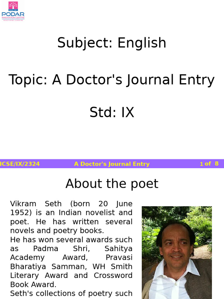 ICSE - IX - Eng - A Doctors Journal Entry For August 6 1945 | PDF | Poetry