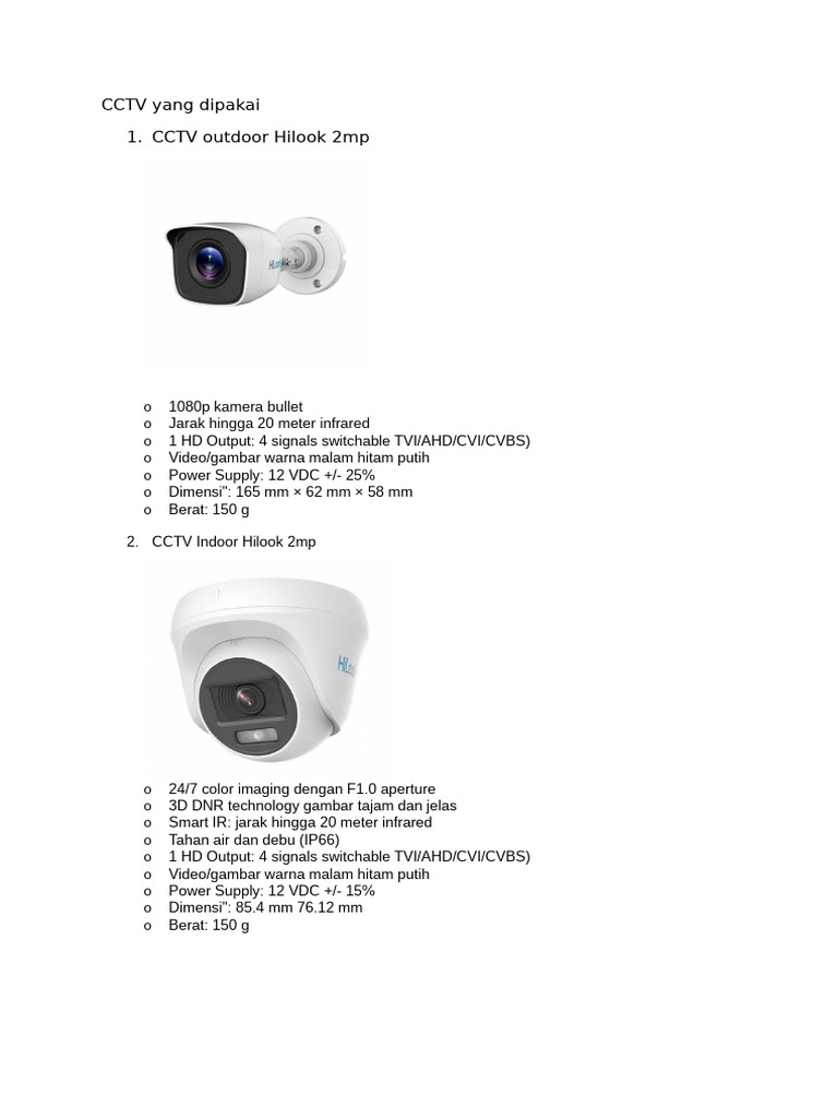 alat alat cctv | PDF