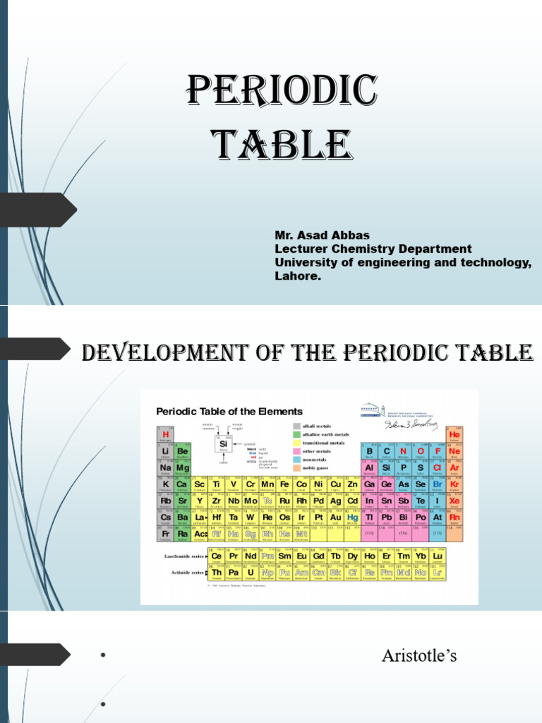 Introduction to Periodic Table | PDF | Chemical Elements | Periodic Table