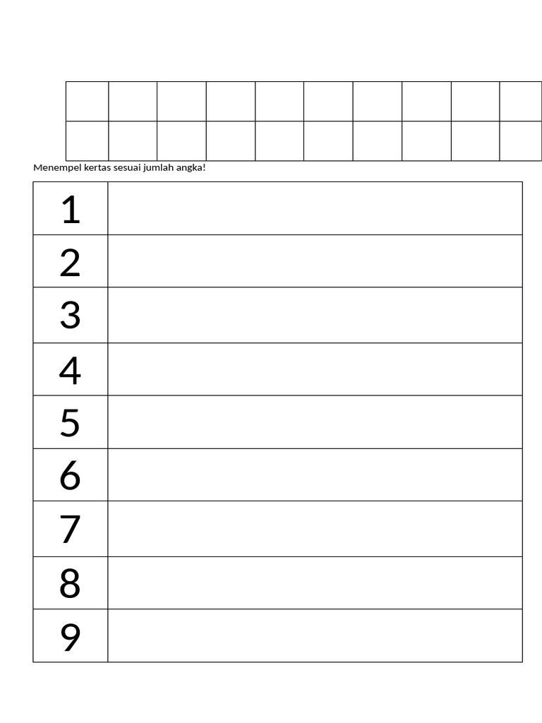 Menempel Kertas Berdasarkan Angka | PDF