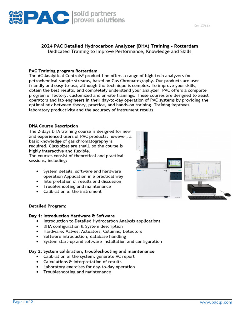 2024 RDM - Dha - Training Descr - Customer - Rev - 2022a | PDF | Gas ...