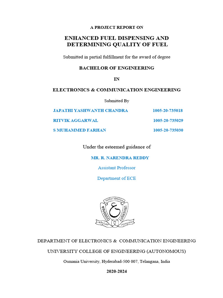 Final Fuel Report | PDF | Arduino | Microcontroller