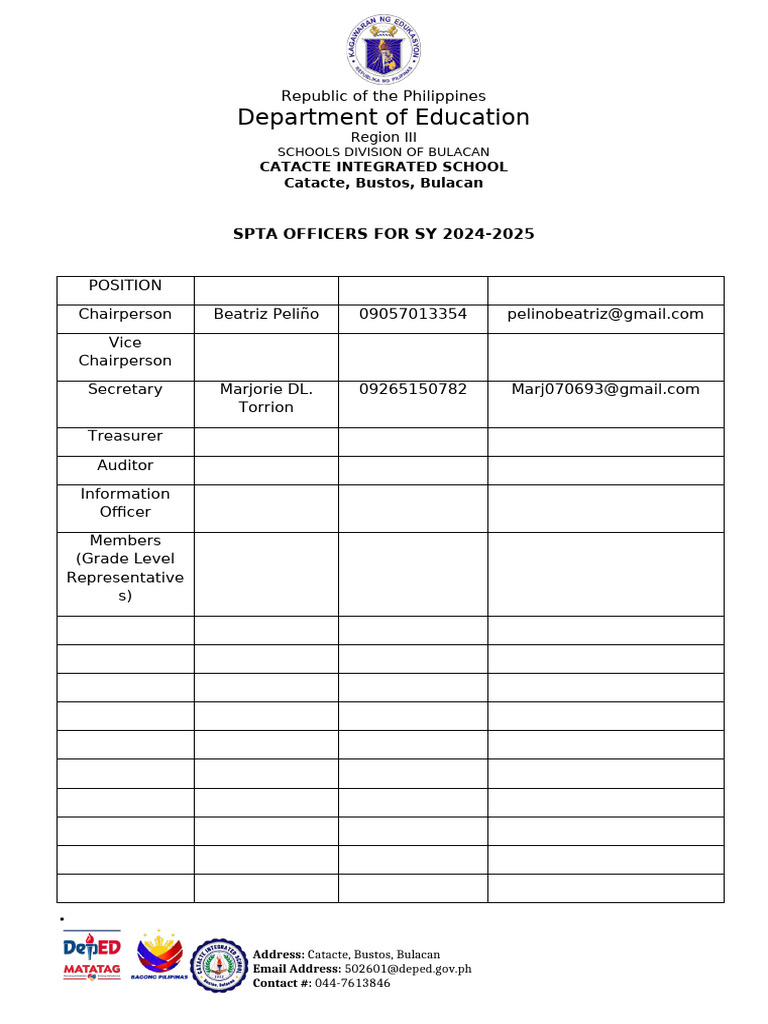 Catacte - Is-Spta Officers 2024-2025 | PDF