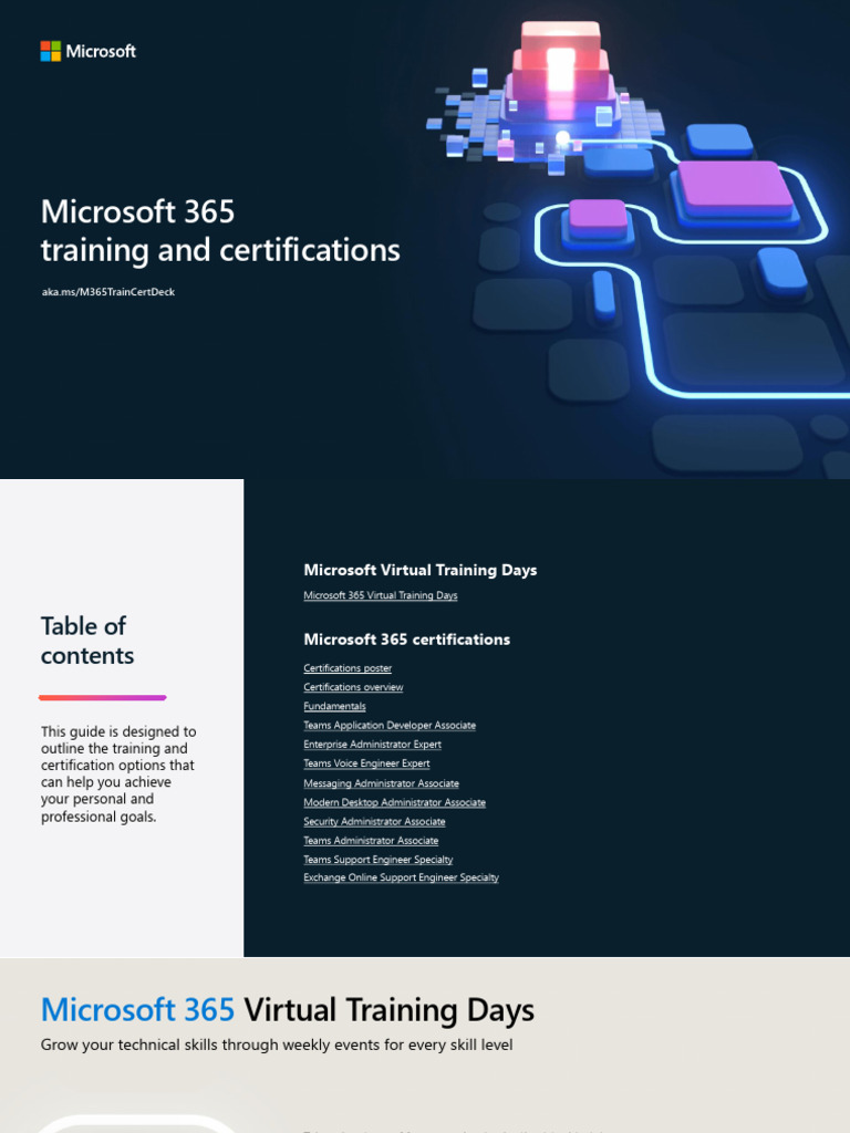 Microsoft 365 Training & Certs Guide | PDF | Cloud Computing | Computer Security