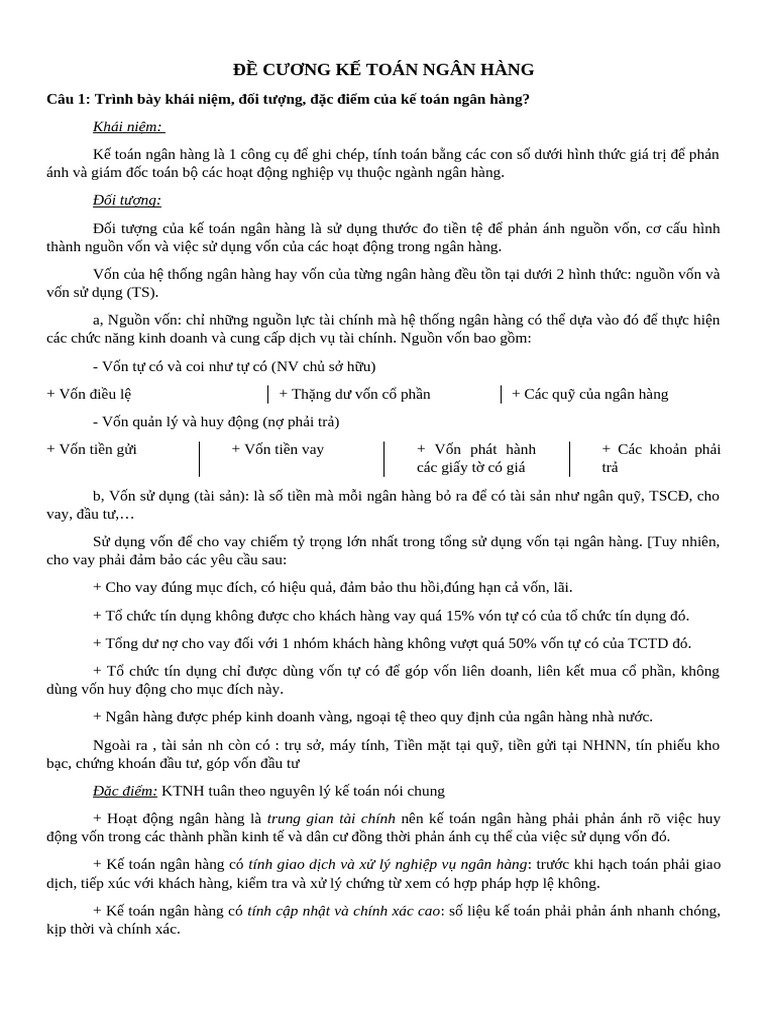 Đề Cương KTNH 16 | PDF