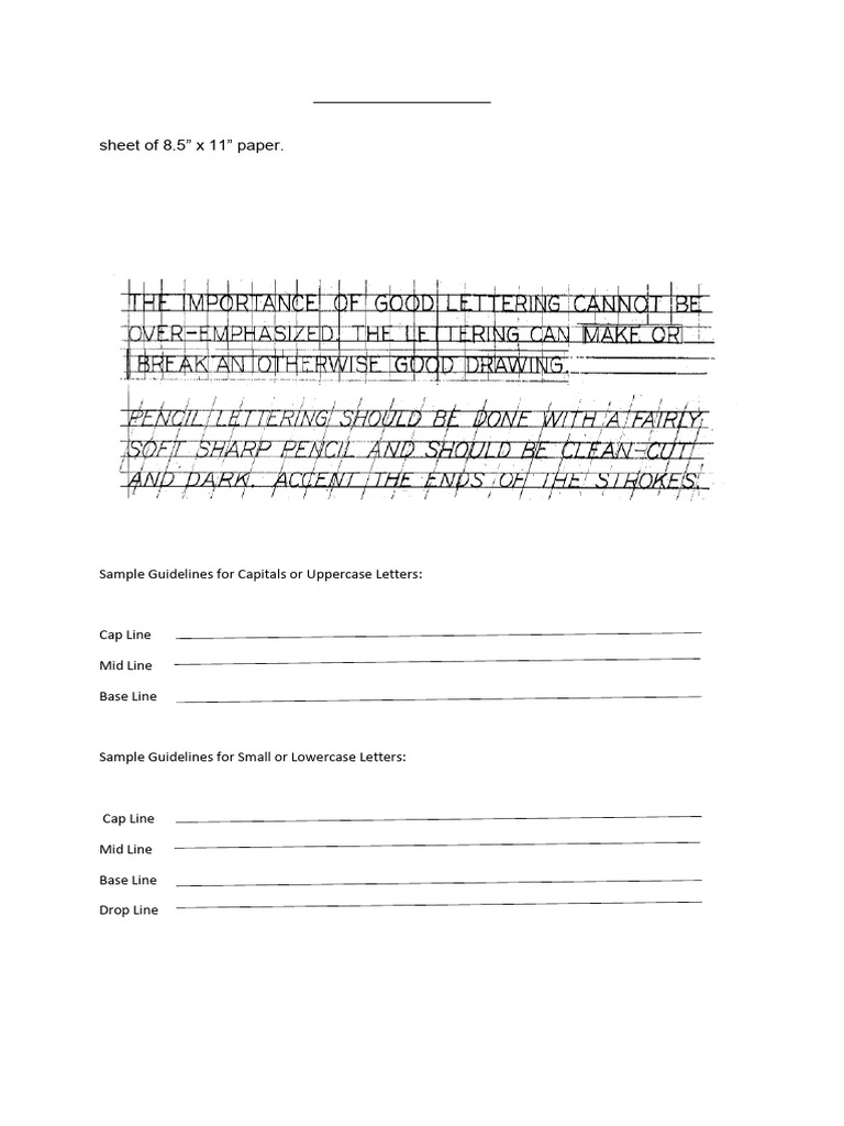Lettering Guidelines and Exercises | PDF