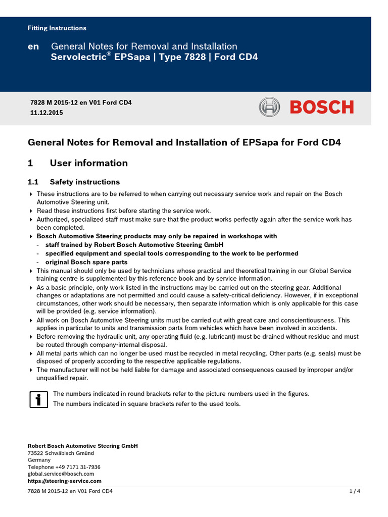 7828 M 2015-12 en V01 Ford CD4 - EPSapa | PDF | Steering | Axle