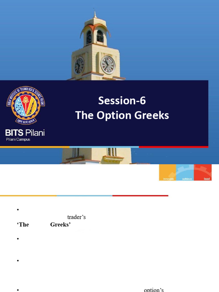 Session 6 | PDF | Greeks (Finance) | Option (Finance)