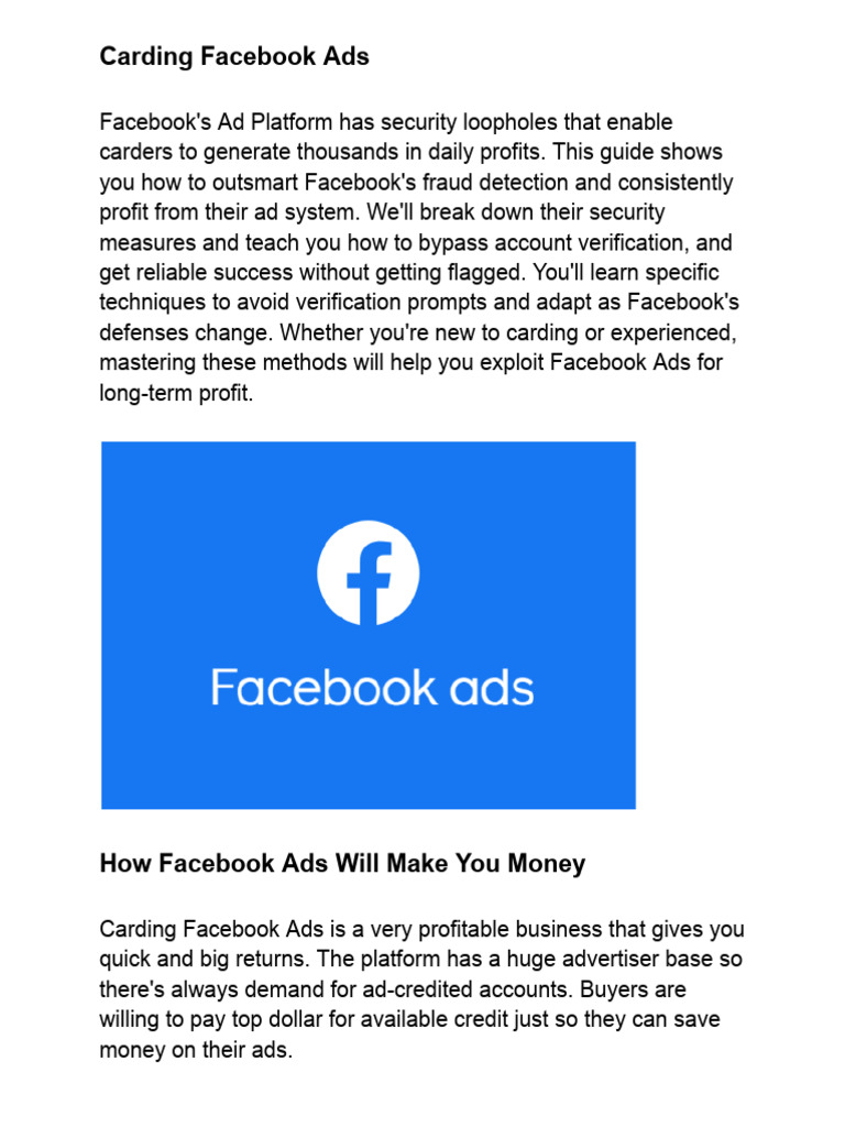 Carding Facebook Ads | PDF | Facebook | Credit Card