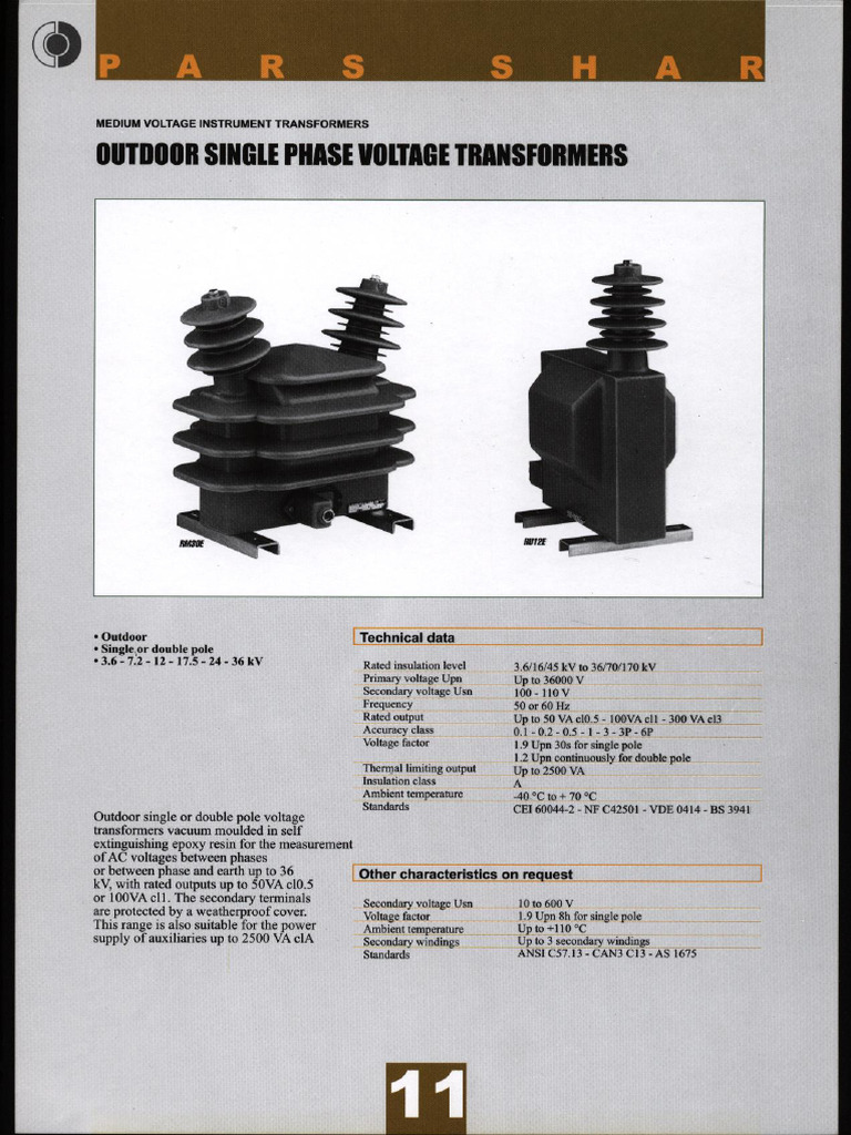10-Outdoor Voltage Transformer | PDF