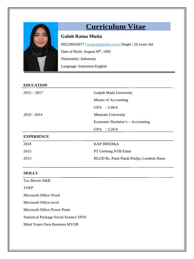 CV Galuh | PDF
