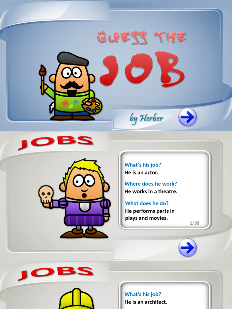 Guess The Job Fun Activities Games Games - 64711 | PDF