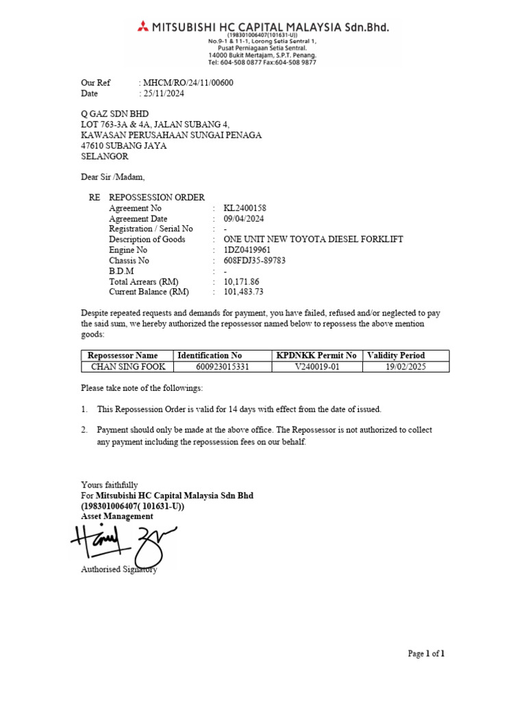 Q Gaz SDN BHD (KL2400158) | PDF