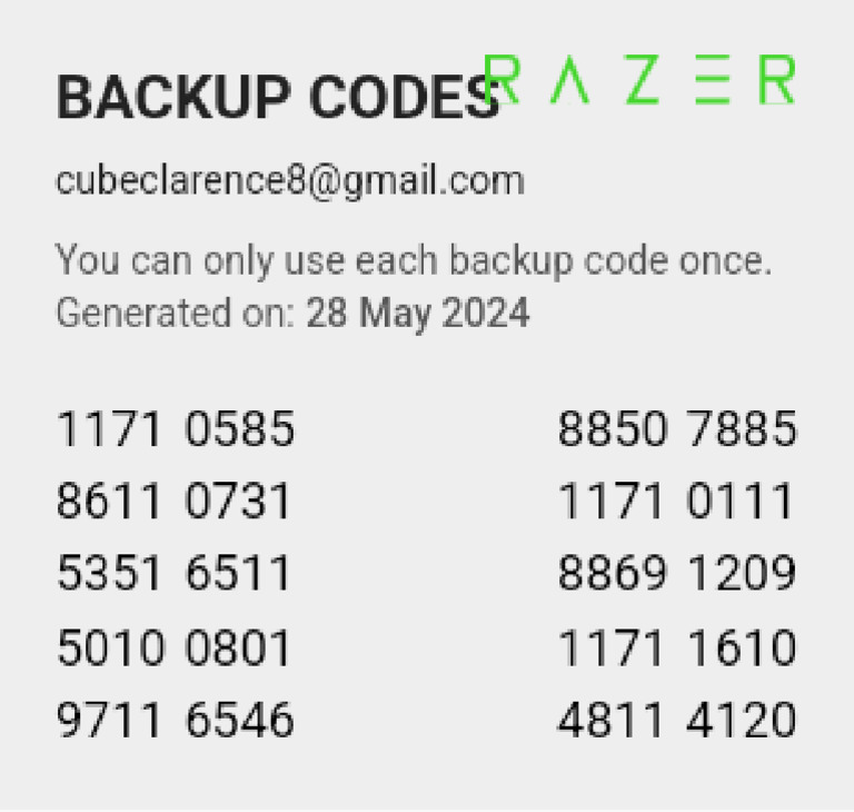 Razer Id Codes 1716894999041 | PDF