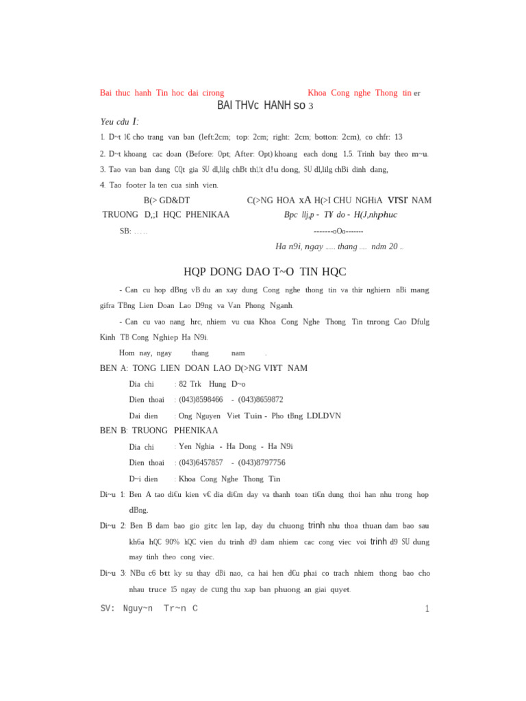 BTTH Tinhoc B03 | PDF