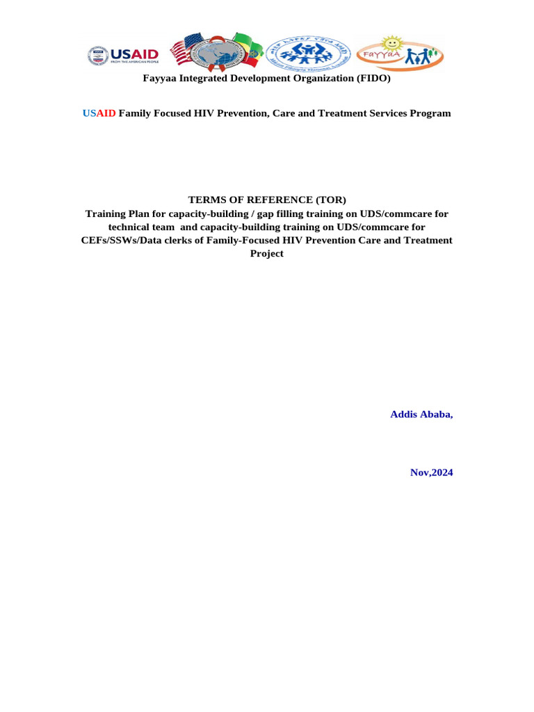 Tor For Commcare Training Fayyaa Integrated Development Organization ...