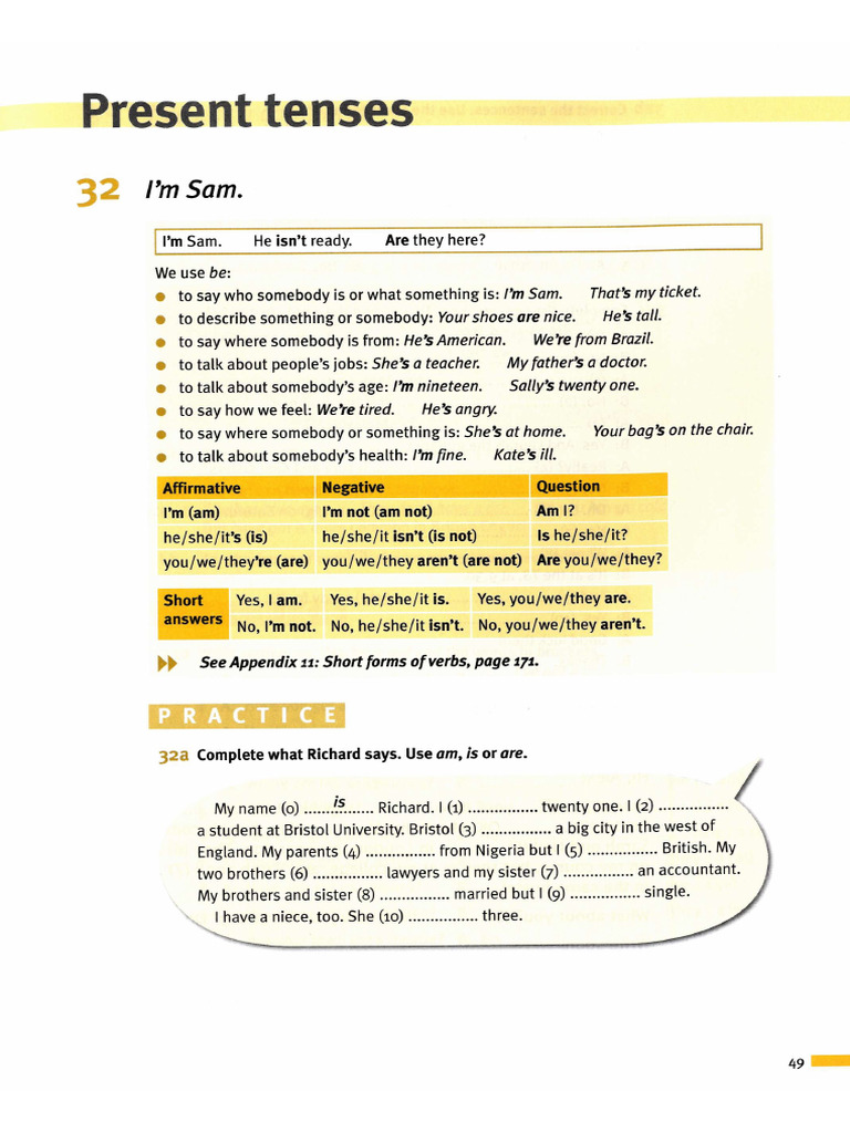 Check 5+6 - Present Tenses | PDF