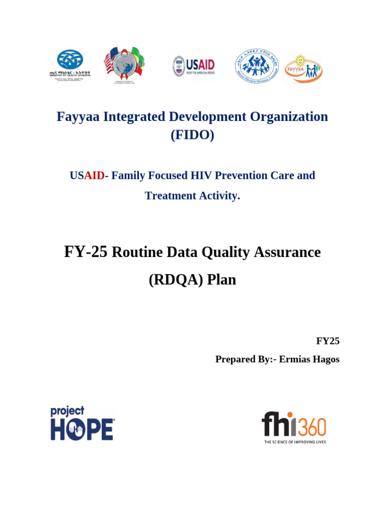 FY25 RDQA Implementation Plan | PDF | Data Quality | Data