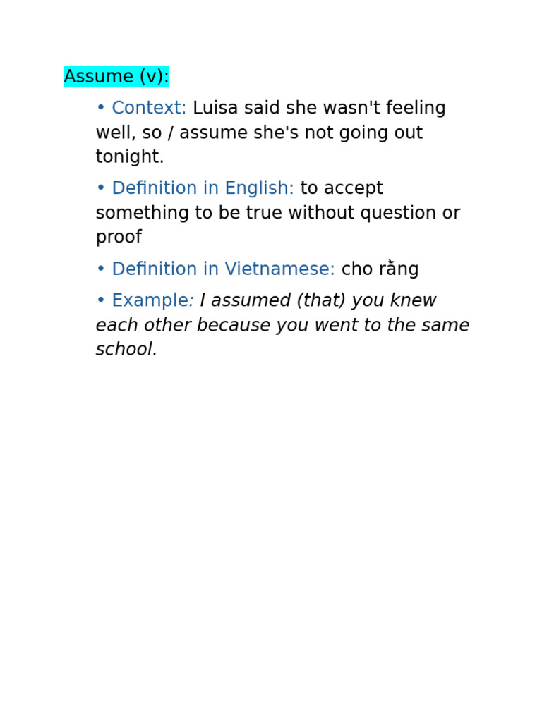 Homework Vocabulary | PDF