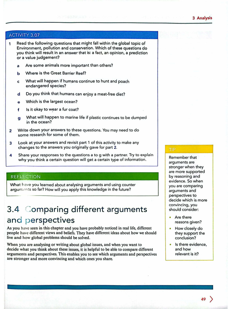 Comparing Different Argements and Perspectives 49-53 | PDF