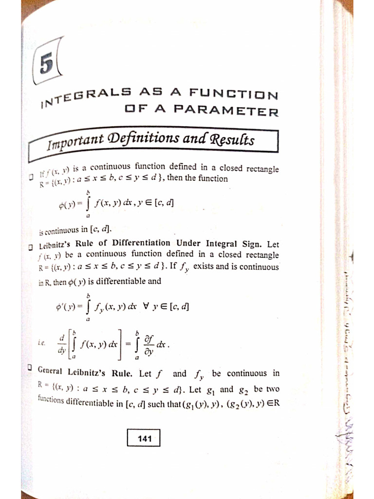 Integrals As A Function of A Parameter | PDF
