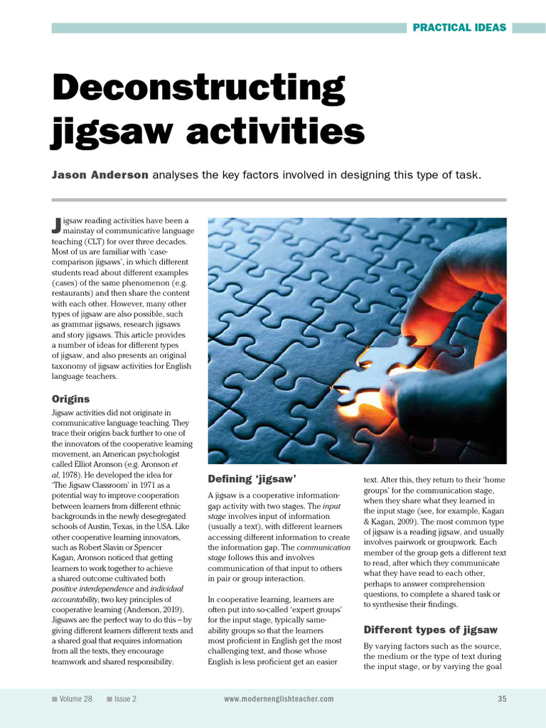 Anderson 2019 Deconstructing Jigsaw Activities | PDF | Education Theory ...