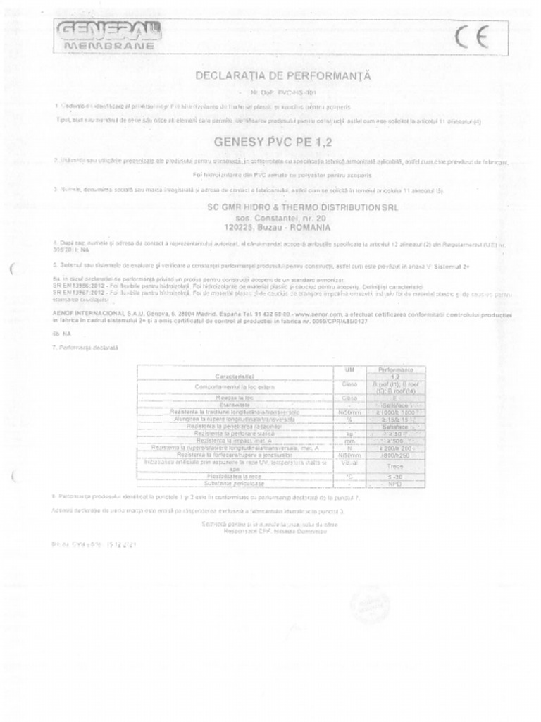 Declaratie de Performanta | PDF