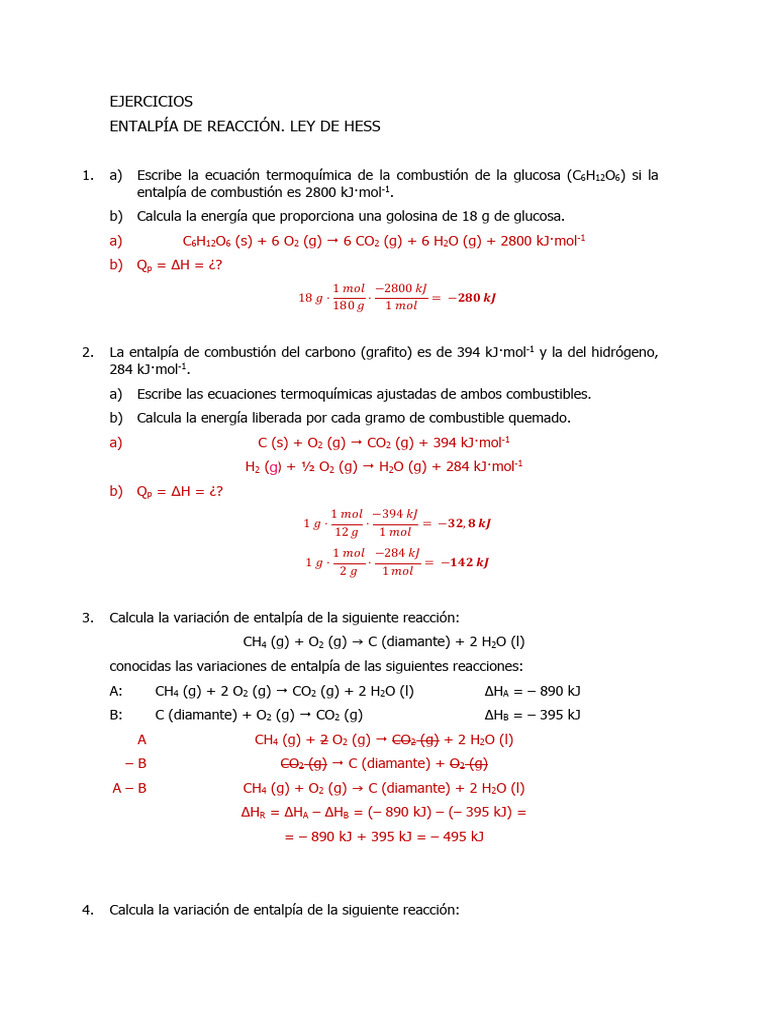EJERCICIOS UD 02.2 - Soluciones | PDF | Combustión | Entalpía