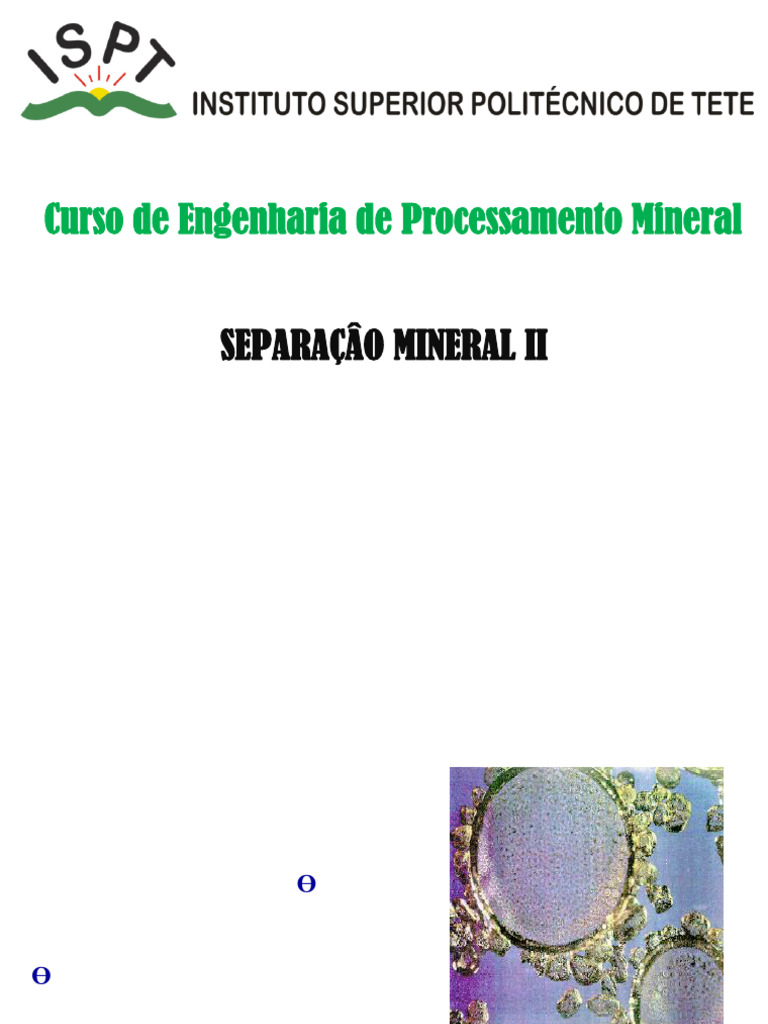 Separacao Mineral II 2024 | PDF | Líquidos | Tensão superficial