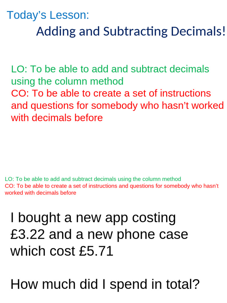 Adding Subtracting Decimals | PDF | Arithmetic