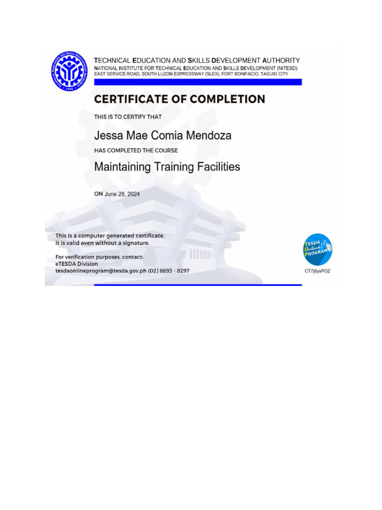 Certificates TM1 | PDF
