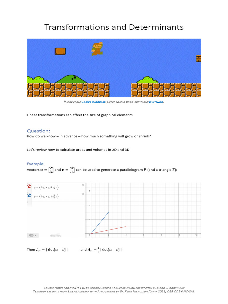 8B - Transformations and Determinants | PDF | Determinant | Linear Algebra