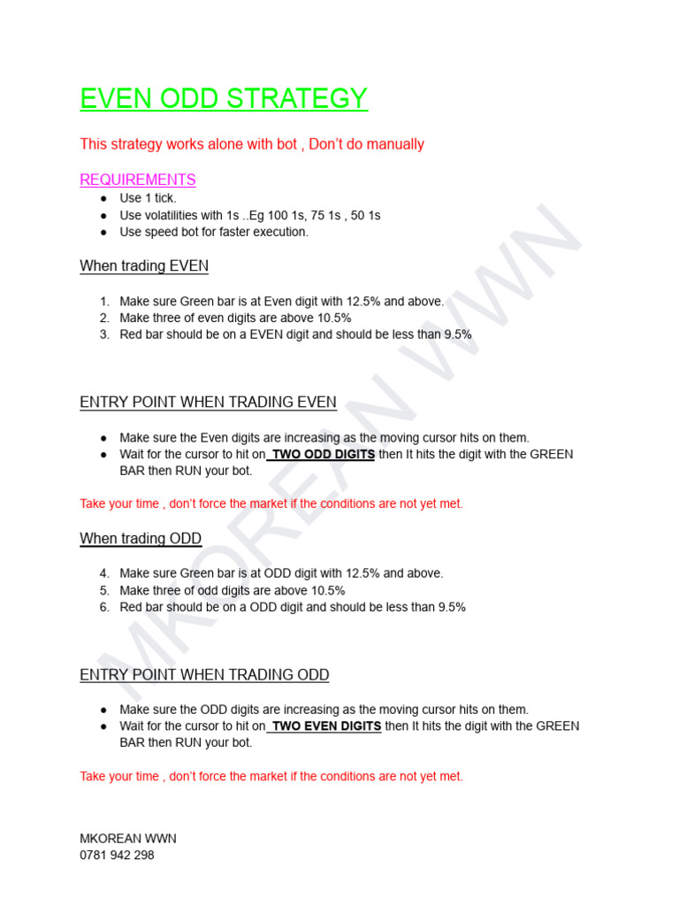 Even Odd Strategy 2 | PDF Even Odd Strategy 2 | PDF
