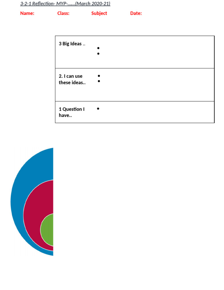 MYP Student Reflection Guide | PDF