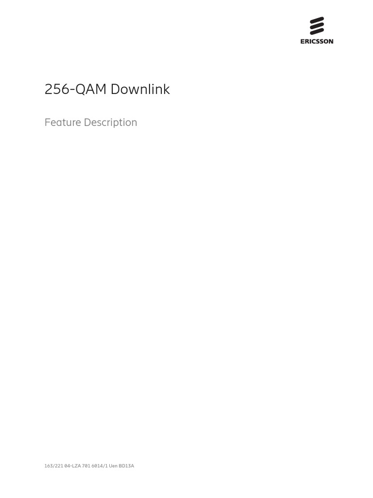 256-QAM Downlink Feature Overview | PDF | Computer Science | Electrical ...